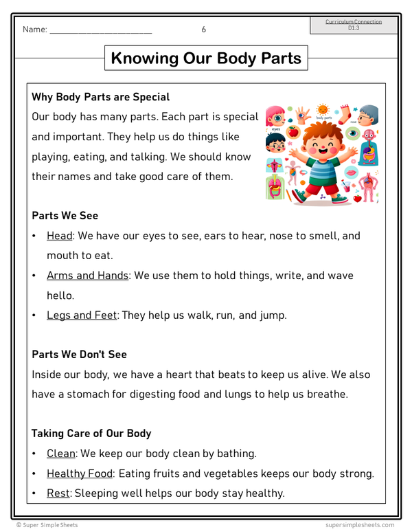 Ontario - Grade 1 Health - Full Year Bundle – Super Simple Sheets