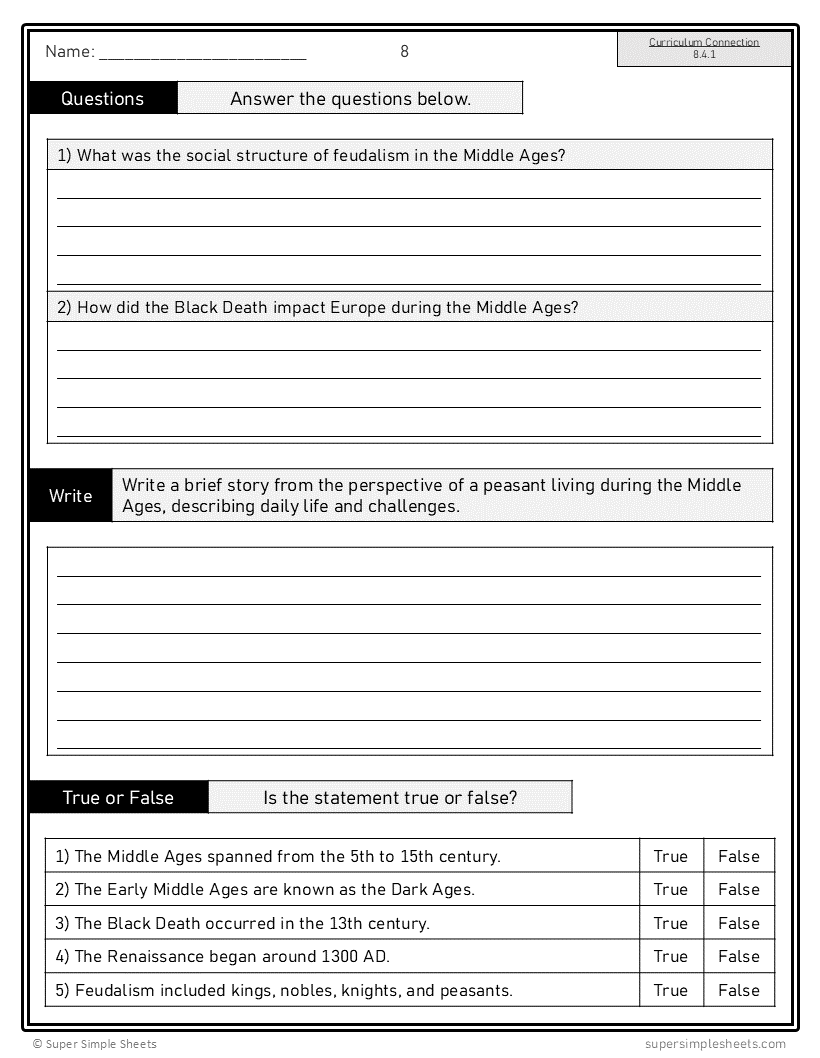 Manitoba - Grade 8 Social Studies - FULL YEAR BUNDLE – Super Simple Sheets