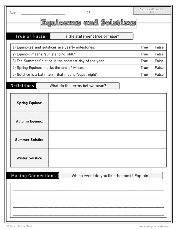 Science - Alberta Grade 5 - FULL YEAR BUNDLE – Super Simple Sheets