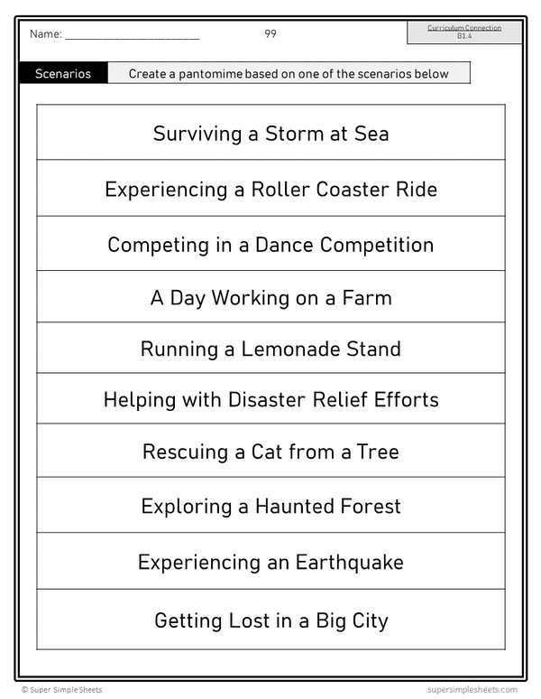 Ontario Arts Curriculum Grade 7 - Drama - Full Year Unit – Super Simple ...