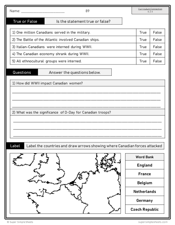 Manitoba Grade 6 Social Studies - FULL YEAR BUNDLE – Super Simple Sheets