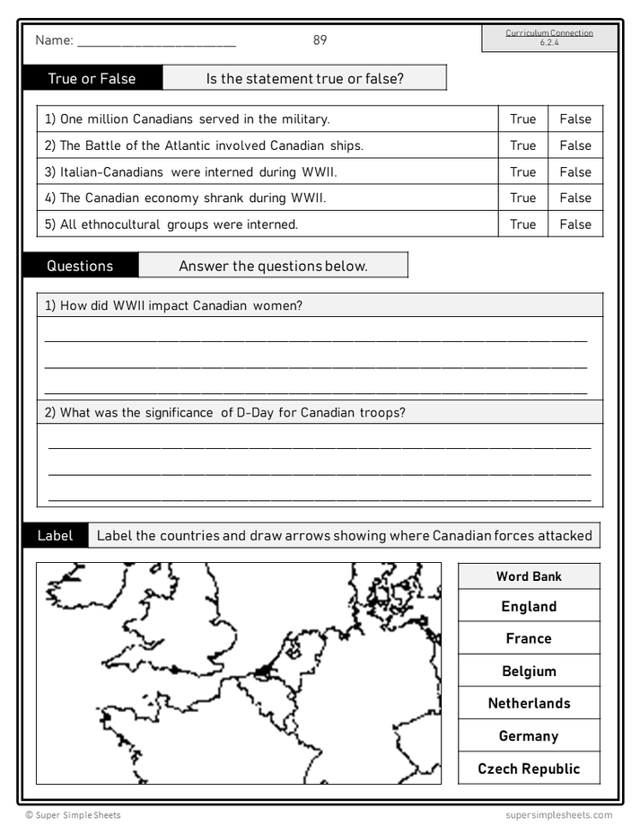 Manitoba Grade 6 Social Studies - FULL YEAR BUNDLE – Super Simple Sheets