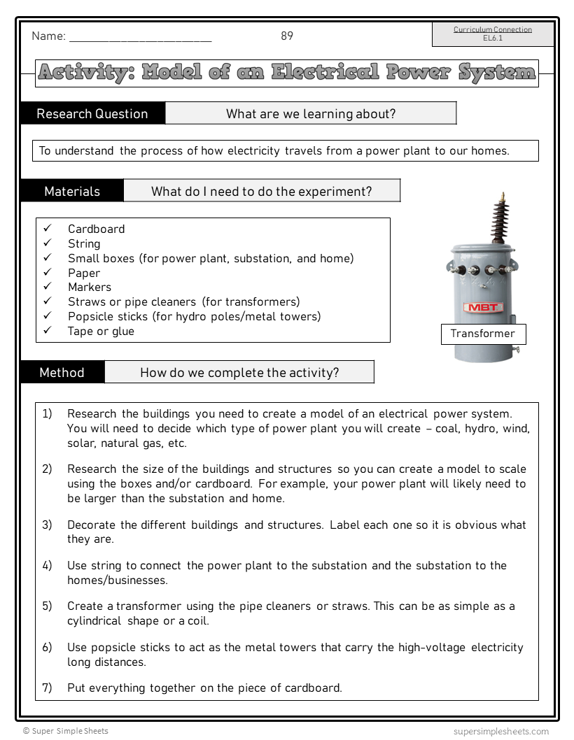 Grade 6 Science Electricity Worksheets Pdf Year 6 Electricity Revision