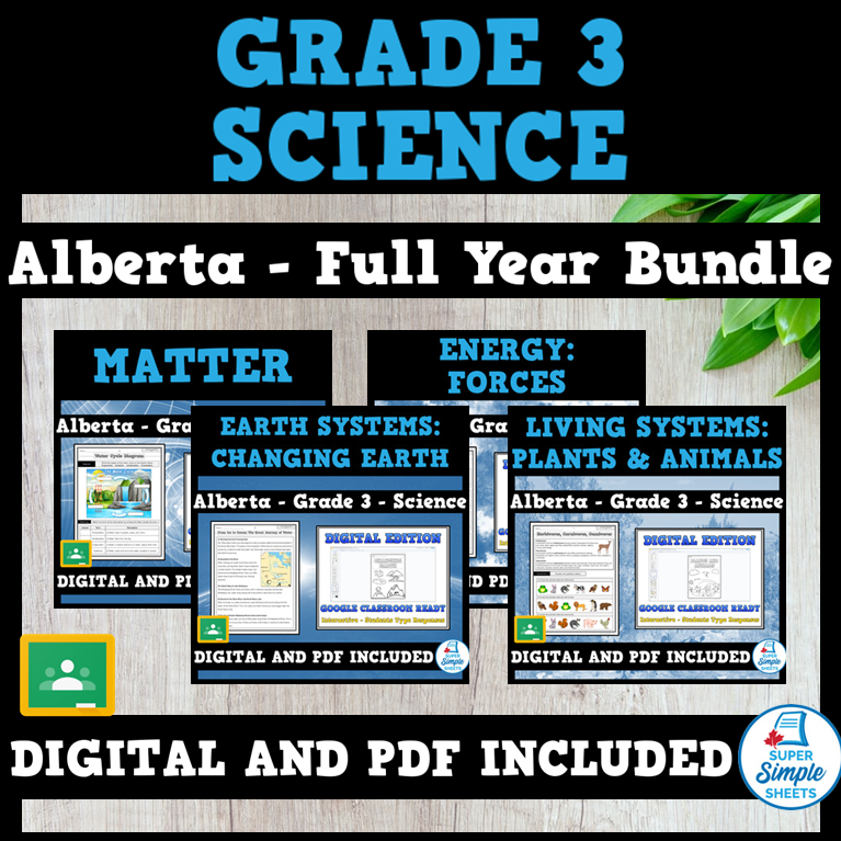 Science - Alberta Grade 3 - FULL YEAR BUNDLE - NEW 2023 CURRICULUM ...