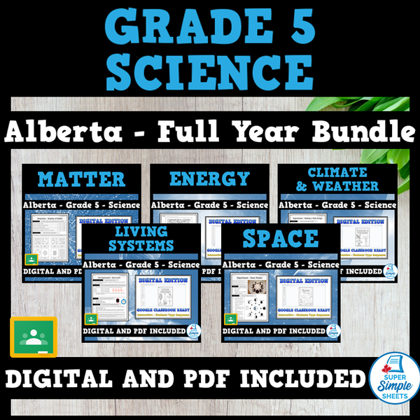 Science - Alberta Grade 5 - FULL YEAR BUNDLE – Super Simple Sheets