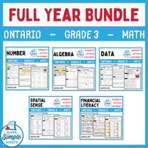 Grade 3 Full Year Math Bundle - Ontario New 2020 Curriculum – Super ...