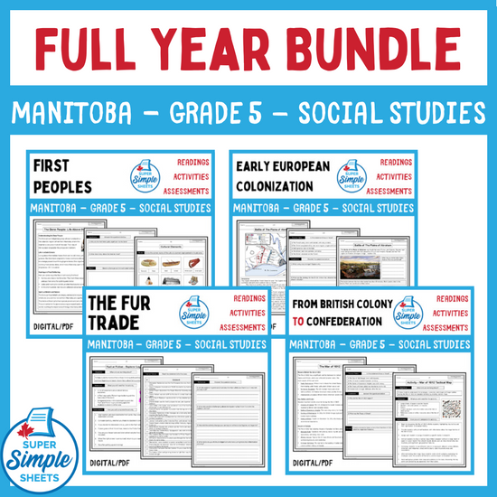 Manitoba Social Studies Unit - Grade 5 - Full Year Bundle – Super ...