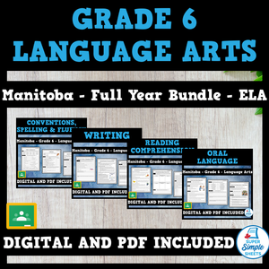 Manitoba Grade 6 Language Arts ELA - FULL YEAR BUNDLE – Super Simple Sheets