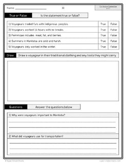Manitoba - Grade 4 Social Studies - FULL YEAR BUNDLE – Super Simple Sheets