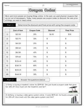 BC Grade 8 Math Full Year Bundle – Super Simple Sheets