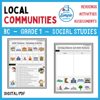 BC Grade 1 Social Studies - Full Year Bundle – Super Simple Sheets