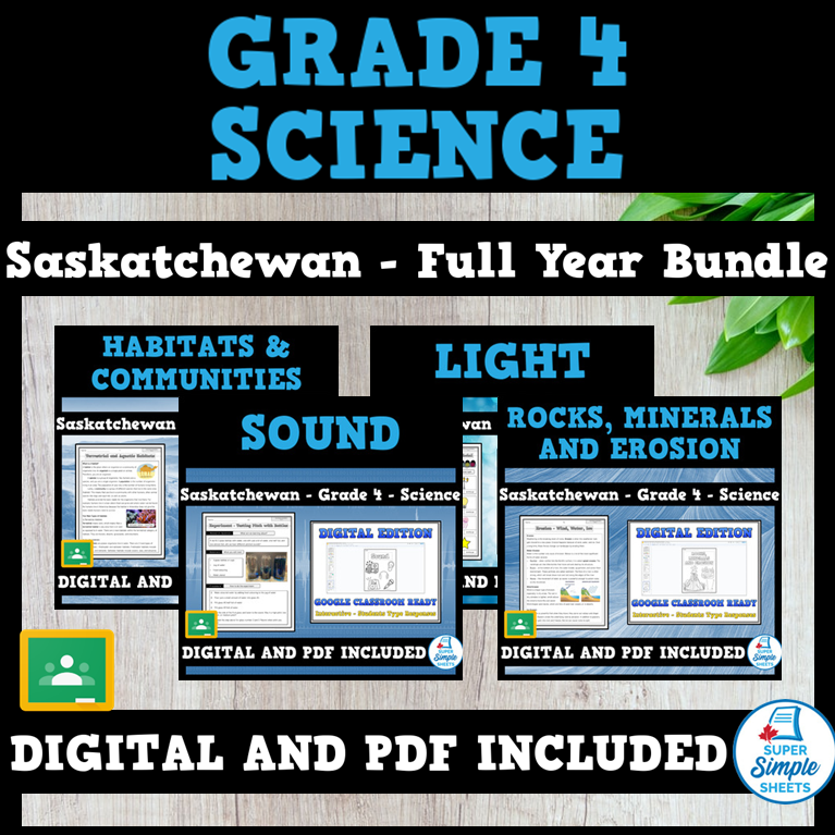 Saskatchewan Grade 4 Science - Full Year Bundle - GOOGLE/PDF INCLUDED ...
