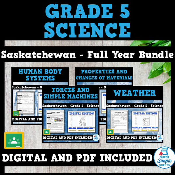 Saskatchewan Grade 5 Science - Full Year Bundle - GOOGLE/PDF INCLUDED ...