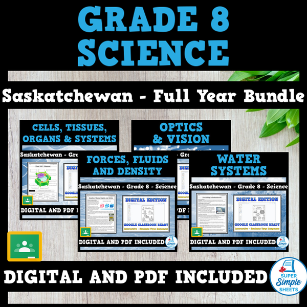 Saskatchewan Grade 8 Science - Full Year Bundle - GOOGLE/PDF INCLUDED ...