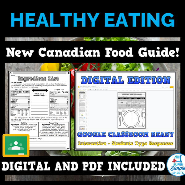 Healthy Eating Unit - New Canada Food Guide – Super Simple Sheets