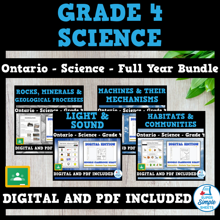 NEWLY UPDATED - 2022 Curriculum! Ontario Grade 4 Science Bundle - GOOG ...