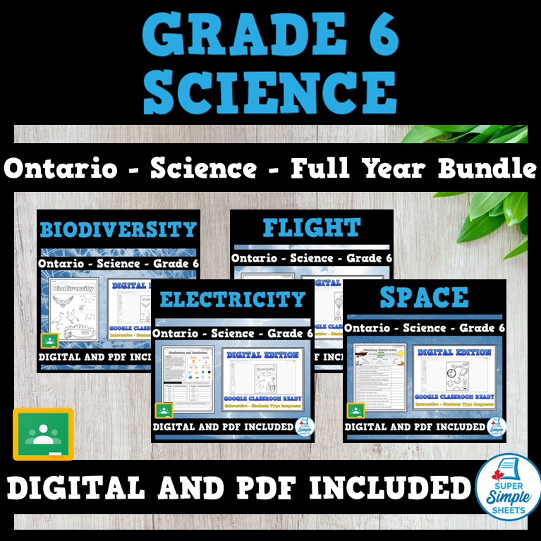 NEW 2022 Curriculum! Ontario Grade 6 - Science - Full Year Bundle - GO ...