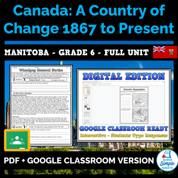Manitoba Grade 6 Social Studies - A Country of Change 1867 to Present ...