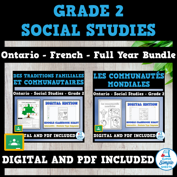 Ontario Grade 2 FRENCH Social Studies Full Year Bundle – Super Simple ...