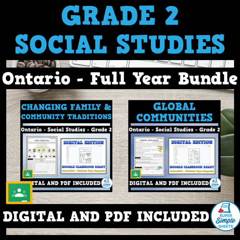 Ontario - Grade 2 - Social Studies - FULL YEAR BUNDLE – Super Simple Sheets