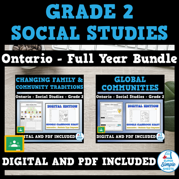 Ontario - Grade 2 - Social Studies - FULL YEAR BUNDLE – Super Simple Sheets