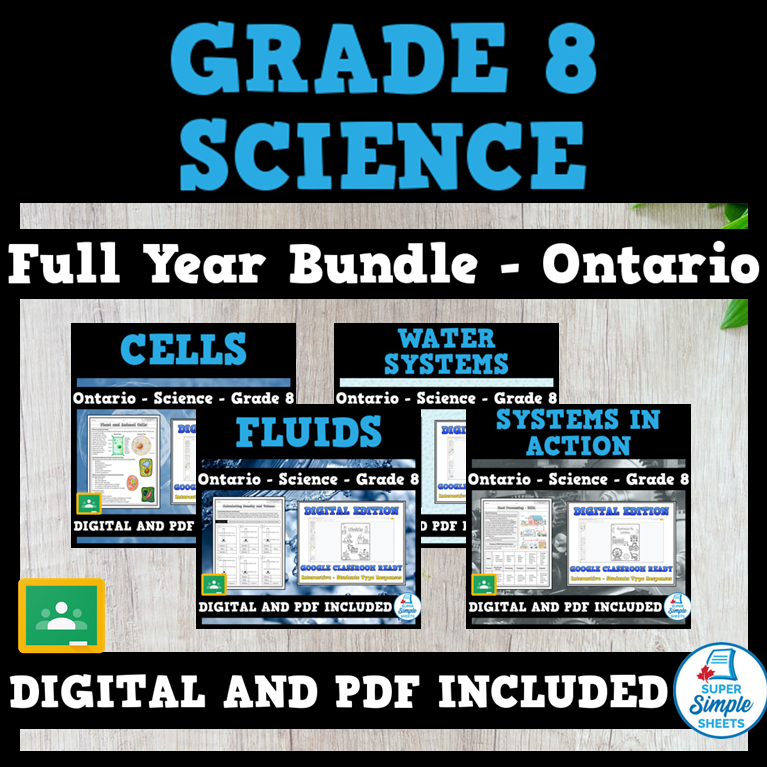 Ontario - Grade 8 - Science - FULL YEAR BUNDLE - NEW 2022! – Super ...