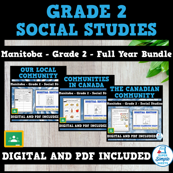 Manitoba - Grade 2 Social Studies - Full Year Bundle – Super Simple Sheets