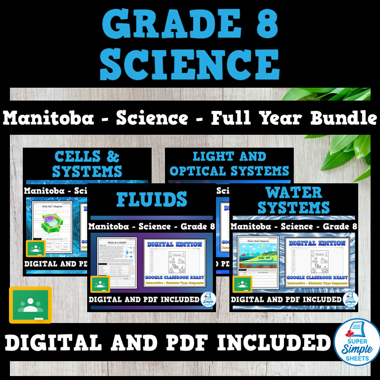 Science - Manitoba Grade 8 - FULL YEAR BUNDLE – Super Simple Sheets